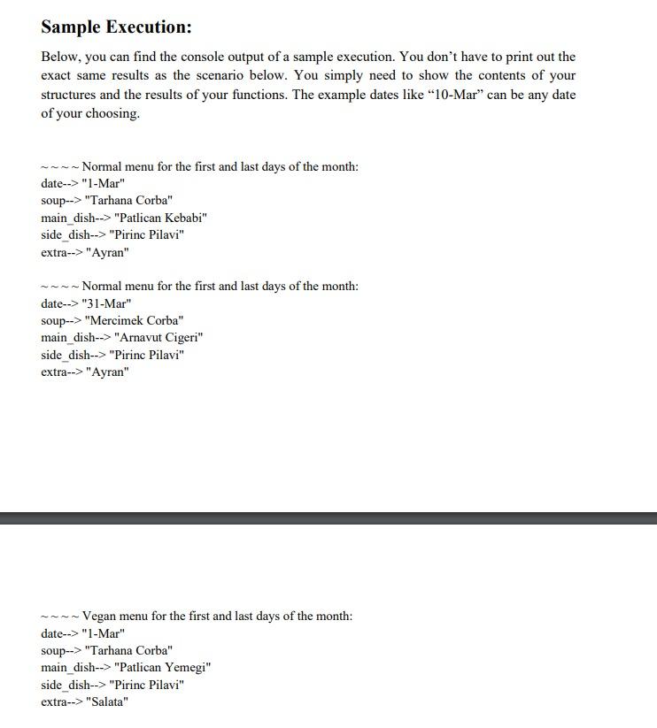 Solved You will write a C code for a cafeteria menu system | Chegg.com