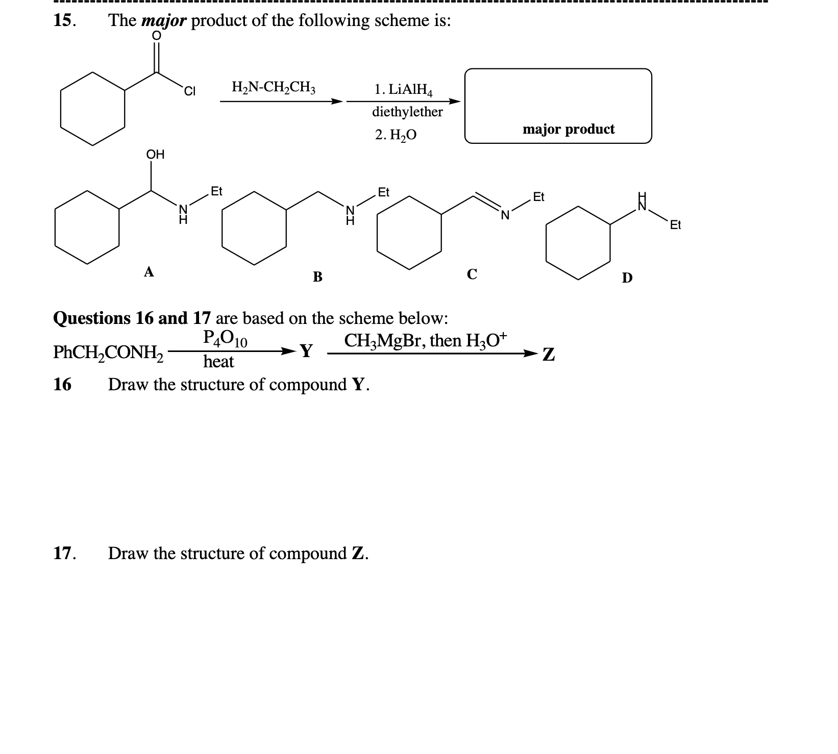 Solved A B C D Questions 16 and 17 are based on the scheme | Chegg.com