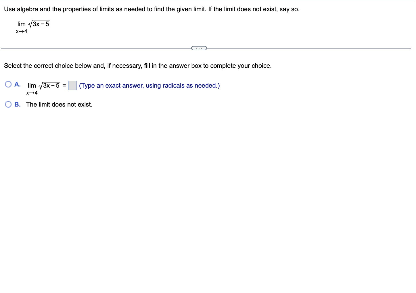 Solved Use algebra and the properties of limits as needed to | Chegg.com