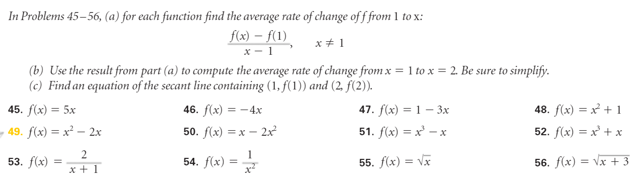Solved In Problems 45-56, (a) for each function find the | Chegg.com