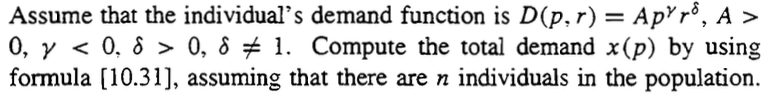 Solved Assume that the individual's demand function | Chegg.com