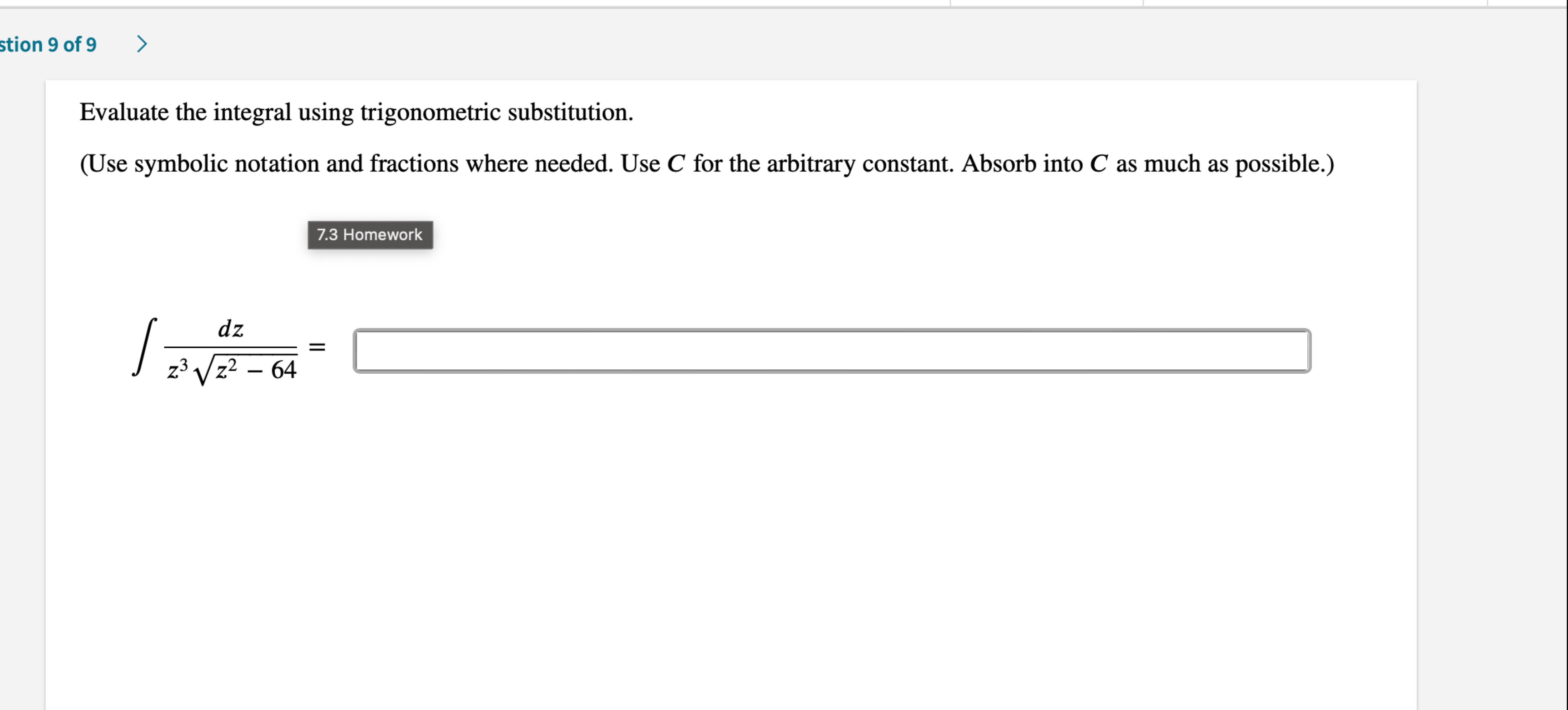 Solved Evaluate the integral using trigonometric | Chegg.com