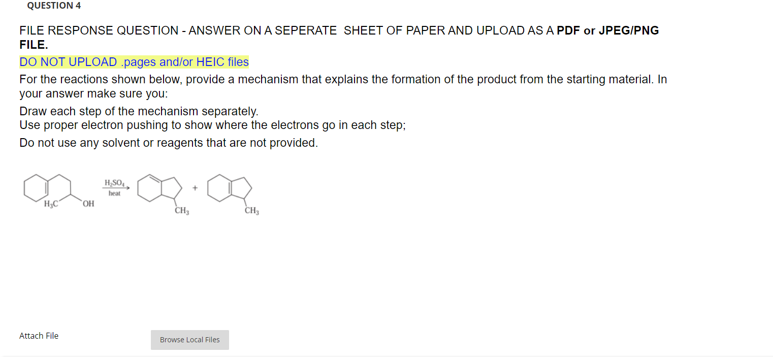 Solved FILE RESPONSE QUESTION - ANSWER ON A SEPERATE SHEET | Chegg.com