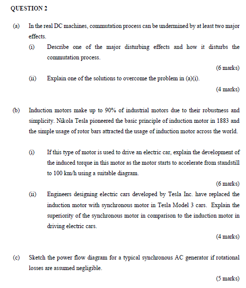 Solved QUESTION 2 (a) In the real DC machines, commutation | Chegg.com