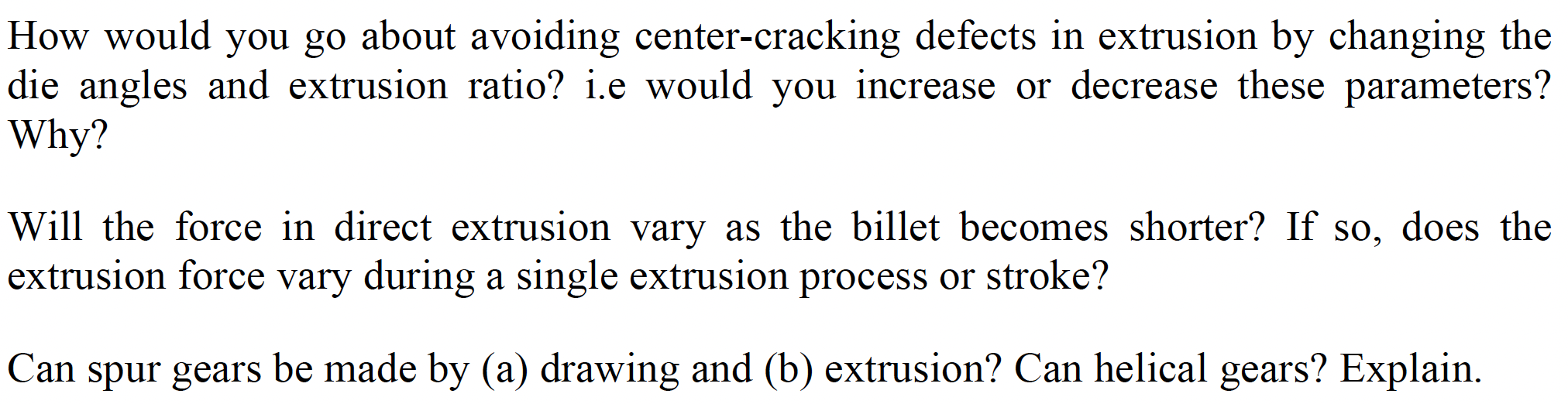 Solved How would you go about avoiding center-cracking | Chegg.com