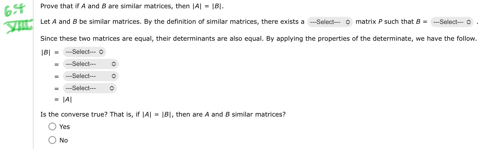 Solved Prove that if A and B are similar matrices, then | Chegg.com