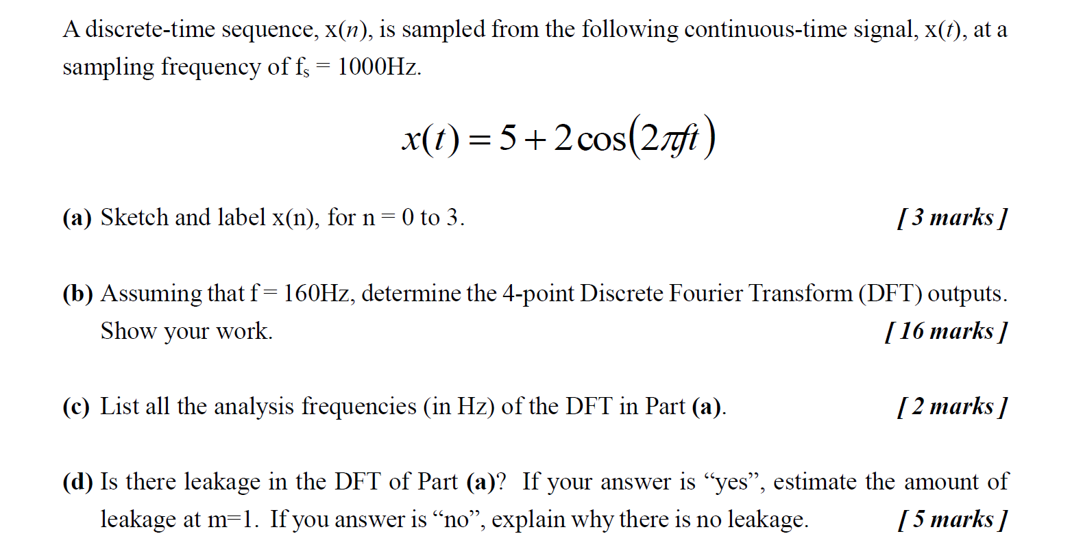 Solved A discrete-time sequence, x(n), is ﻿sampled from the | Chegg.com