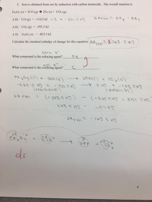 Solved Iron Is Obtained From Ore By Reduction With Carbon