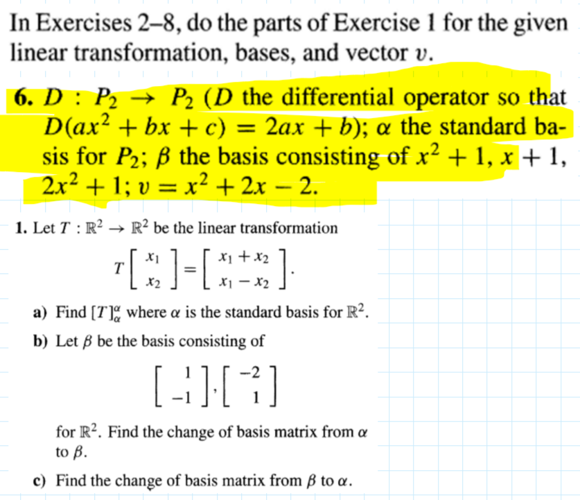 Solved In Exercises 2−8, do the parts of Exercise 1 for the | Chegg.com