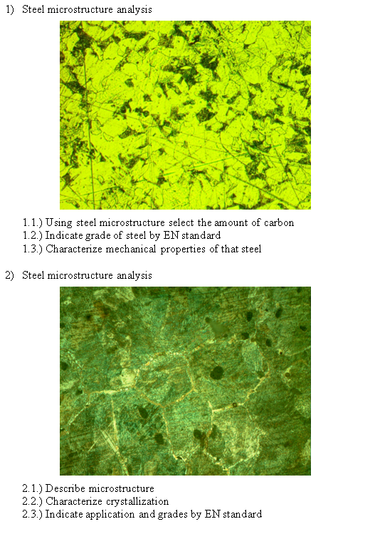 Solved 1) Steel microstructure analysis 1.1.) Using steel | Chegg.com