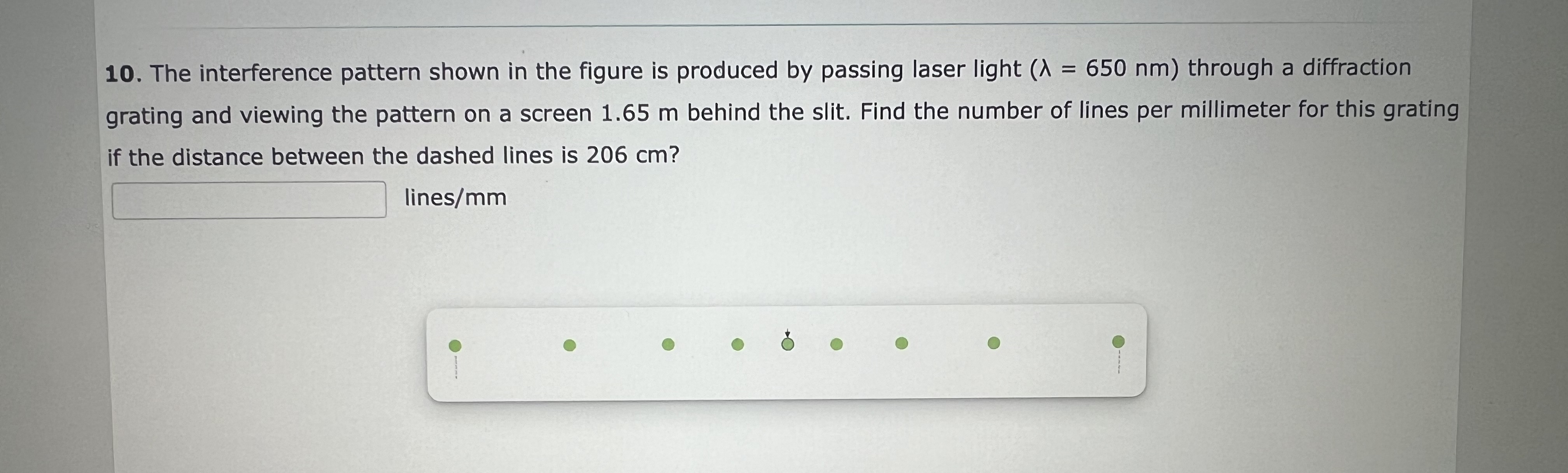 Solved 10. ﻿The interference pattern shown in the figure is | Chegg.com