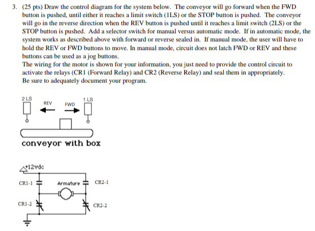 Solved ( 25pts) Draw the control diagram for the system | Chegg.com