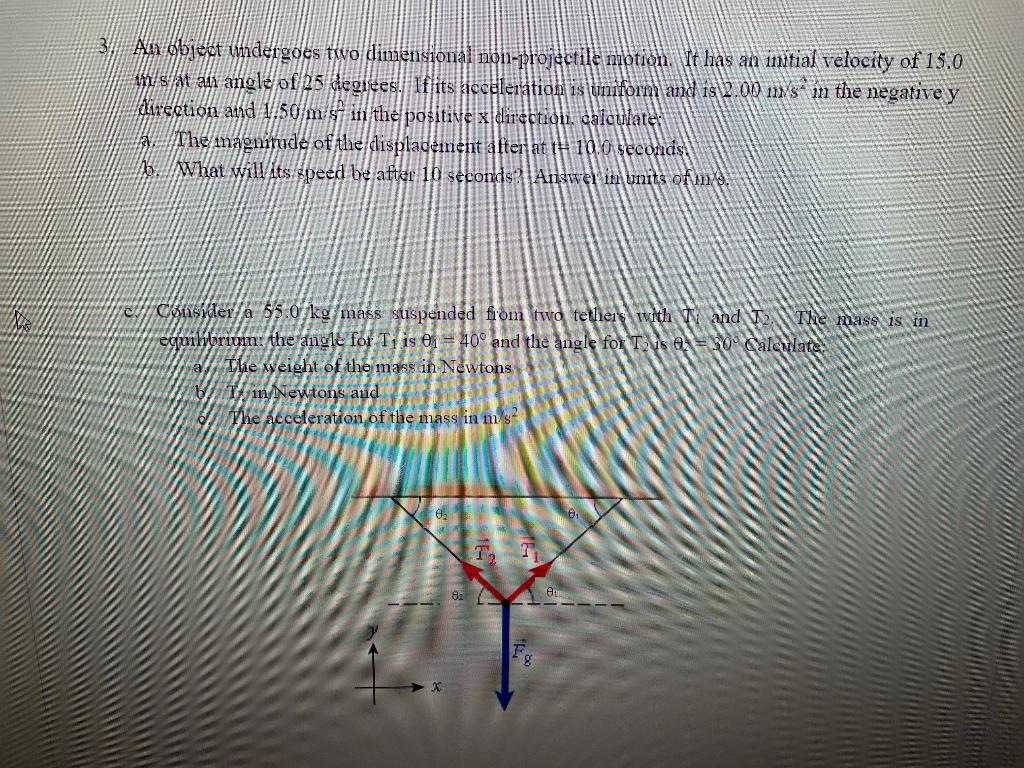 Solved 3. An object undergoes two dimensional non-projectile | Chegg.com