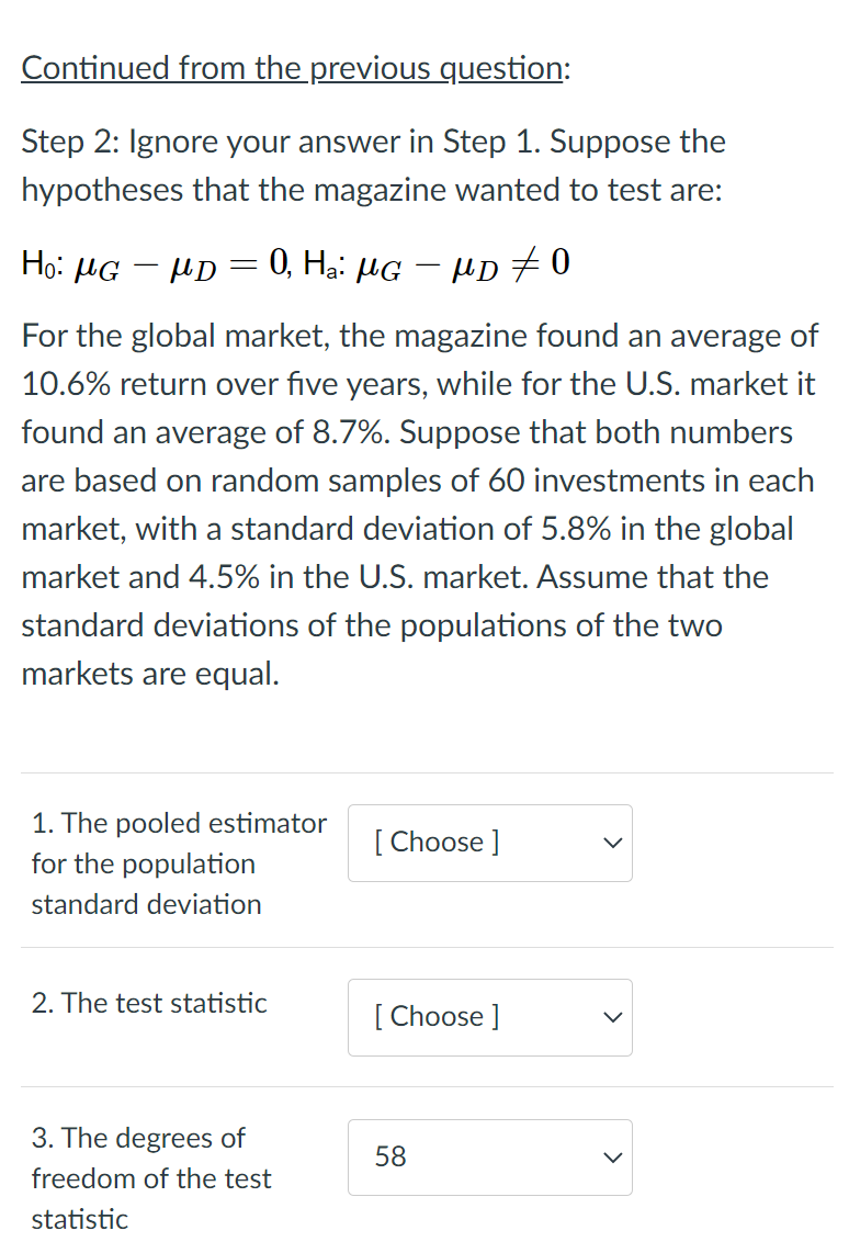 Solved Continued from the previous question: Step 2: Ignore | Chegg.com