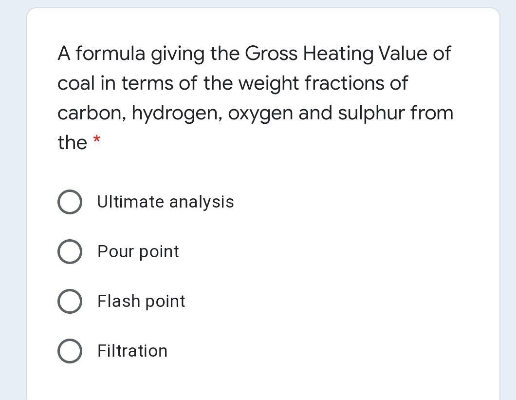 Solved A formula giving the Gross Heating Value of coal in | Chegg.com