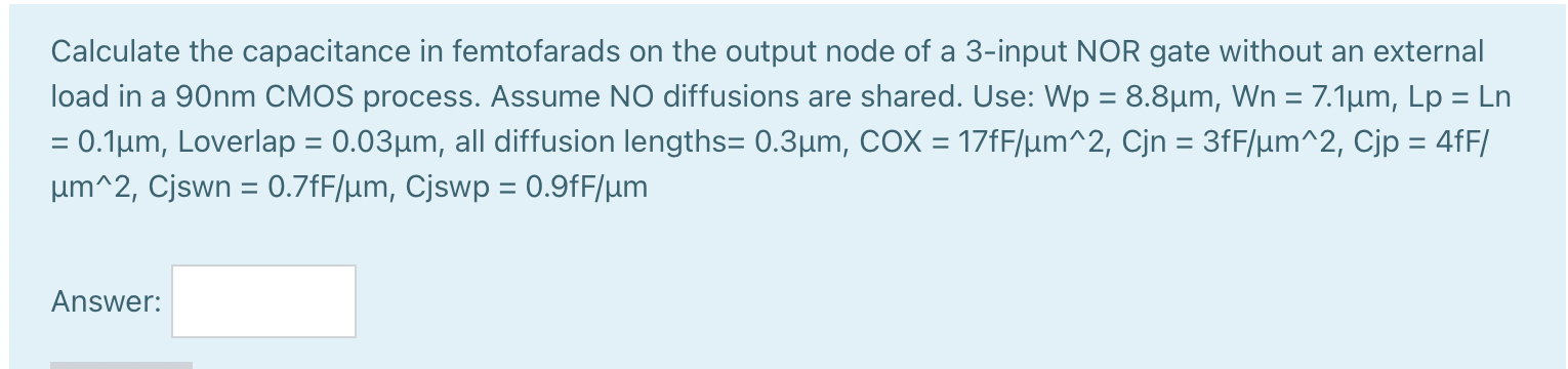 a = Calculate the capacitance in femtofarads on the | Chegg.com