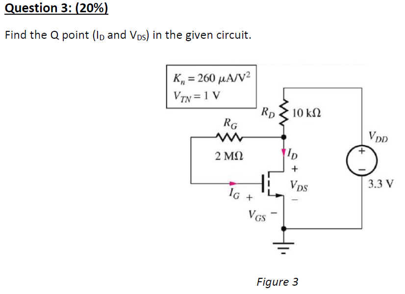 Solved Find the Q point (ID and VDS) in the given circuit. | Chegg.com