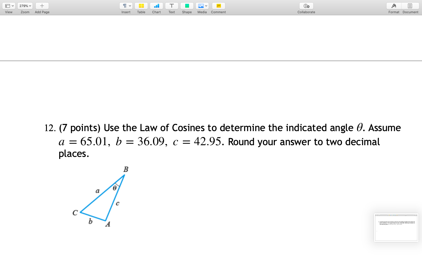 Solved Dv 1 + 279% Zoom + Add Page E Format Document View | Chegg.com