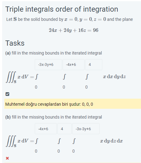 Solved Triple integrals order of integration Let S be the | Chegg.com