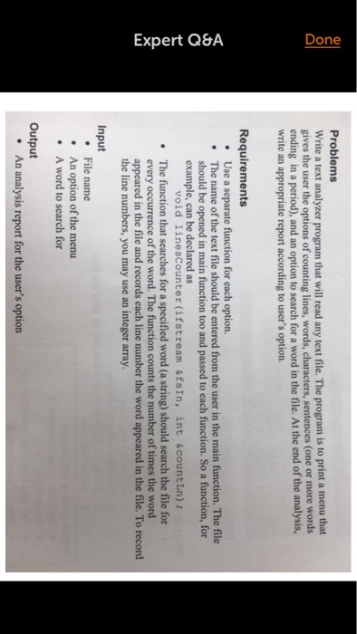 Solved Problems Write A Text Analyzer Program That Will Read 4463