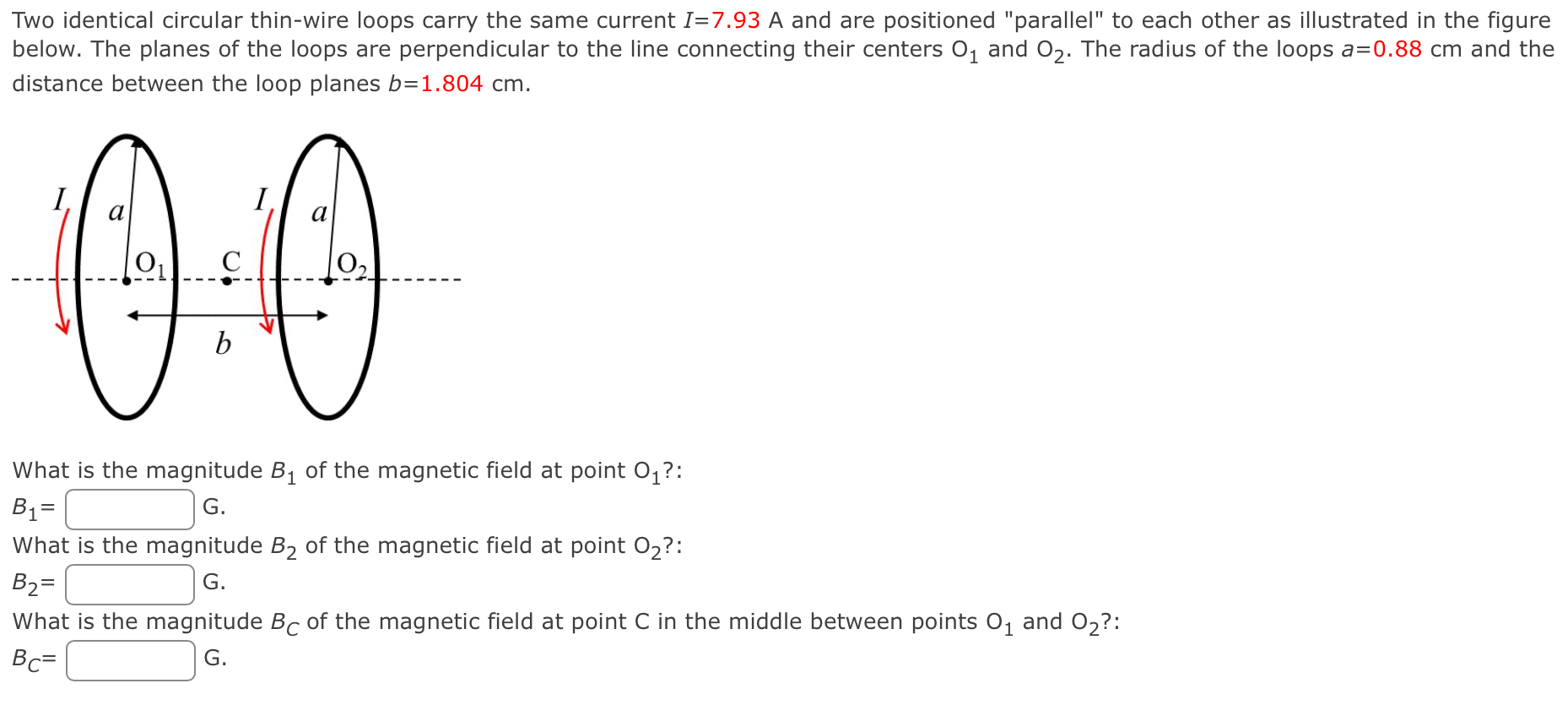 Solved Two identical circular thin-wire loops carry the same | Chegg.com