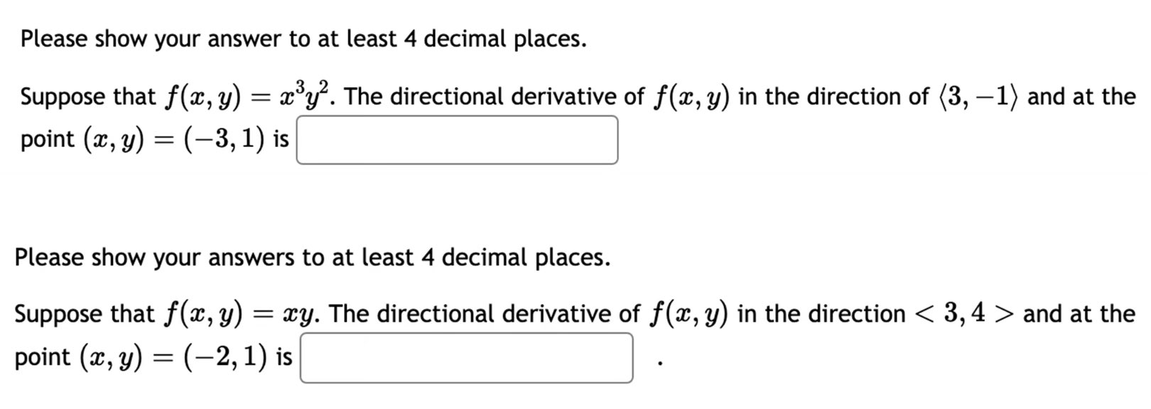 Solved Please show your answer to at least 4 decimal places. | Chegg.com