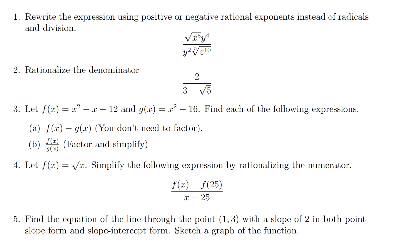 Solved 1. Rewrite the expression using positive or negative | Chegg.com