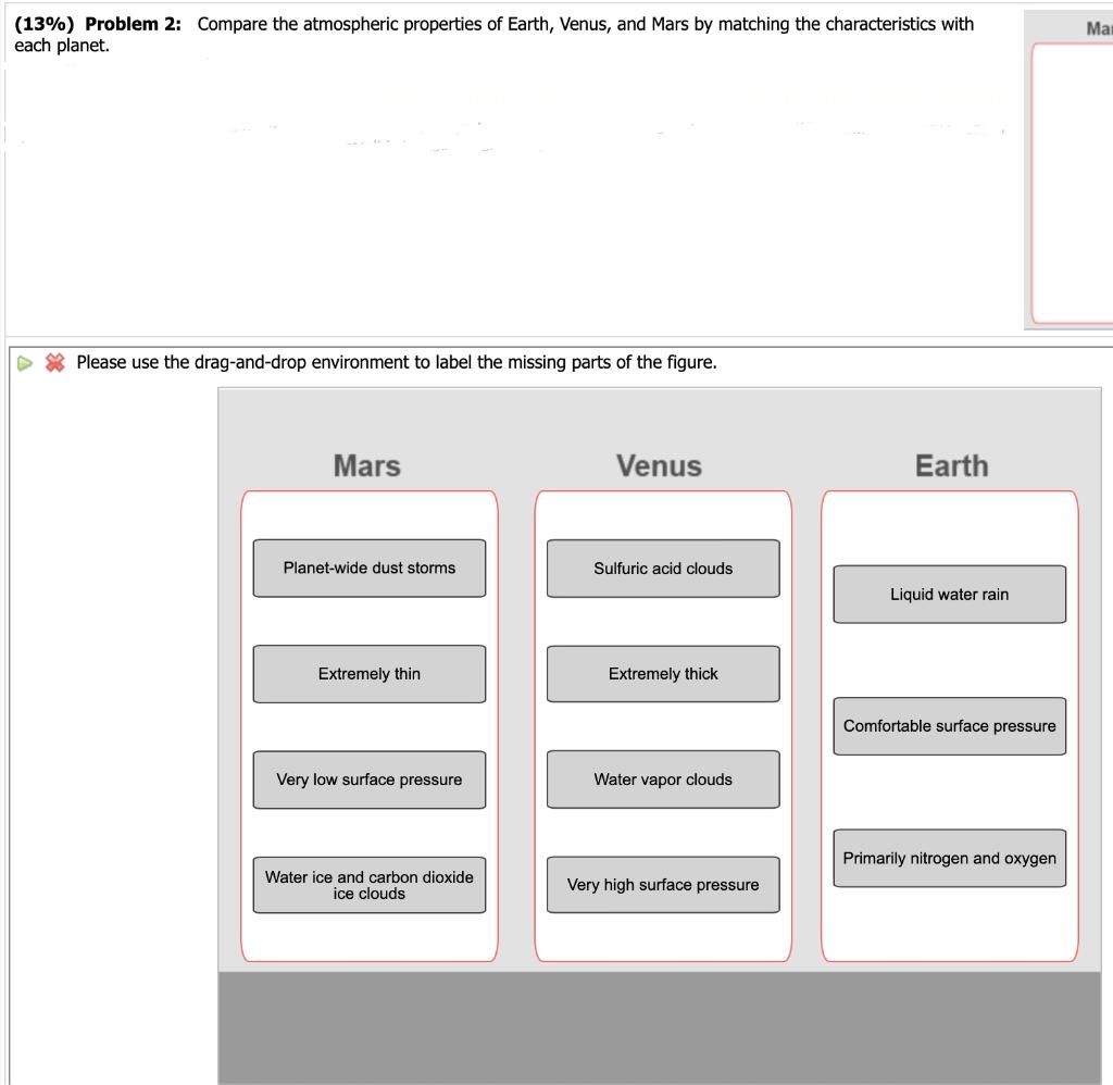 Solved (13\%) Problem 2: Compare the atmospheric properties | Chegg.com