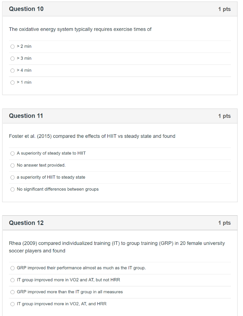 Solved Question 10 1 pts The oxidative energy system | Chegg.com