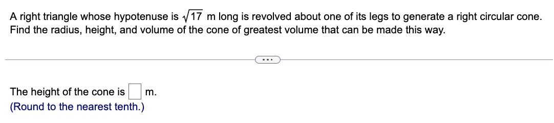 Solved A right triangle whose hypotenuse is 17 m long is | Chegg.com