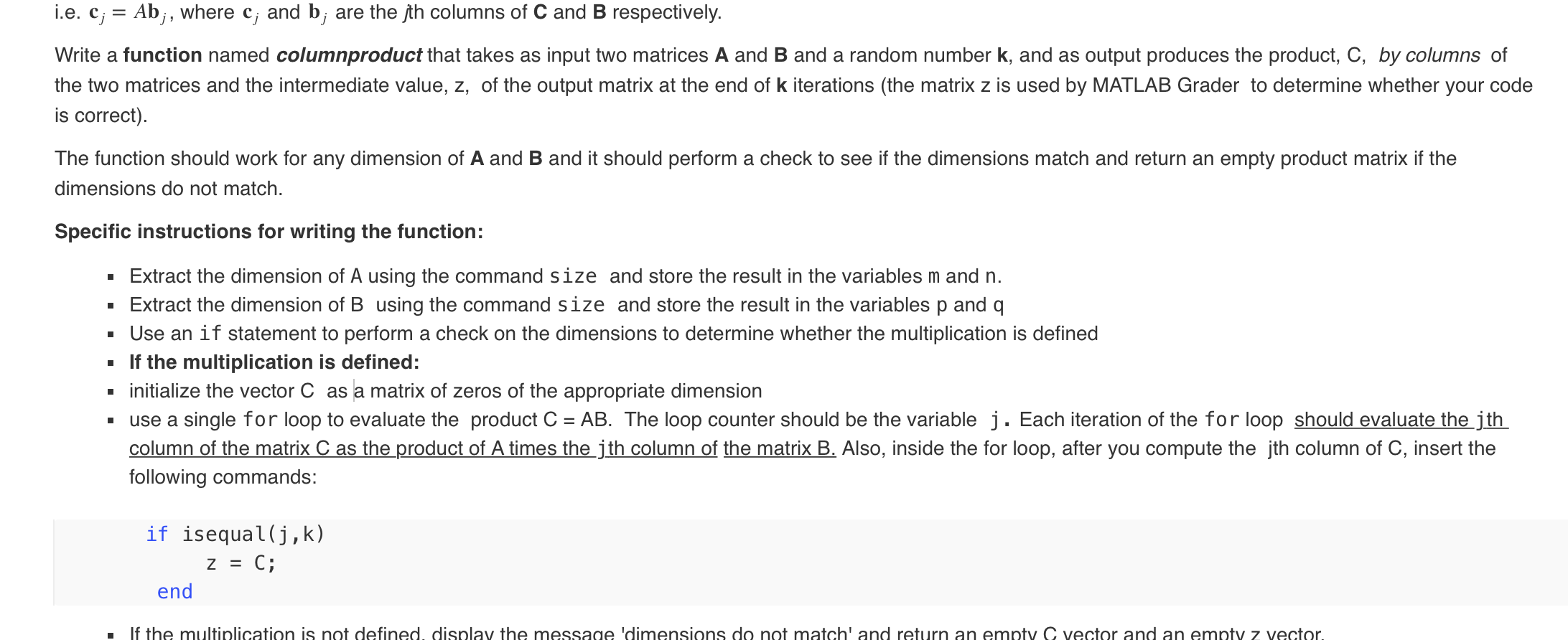 Solved i.e. c; = Ab;, where c; and b; are the jth columns of | Chegg.com