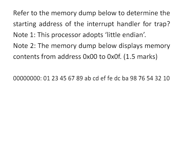 Solved 5 The Following Is The Top Portion Of The Interrupt 