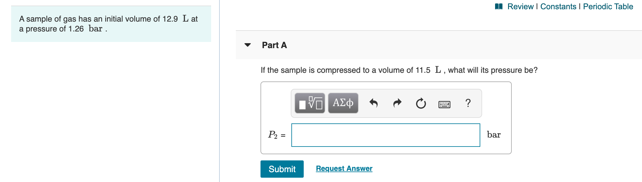 Solved II Review | Constants I Periodic Table A sample of | Chegg.com