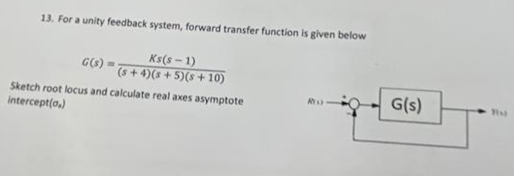 Solved For a unity feedback system, forward transfer | Chegg.com