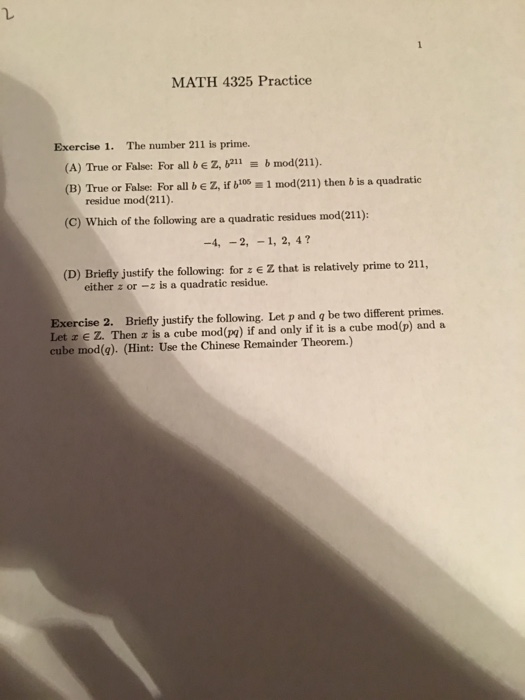 Solved r. MATH 4325 Practice Exercise 1. The number 211 is | Chegg.com