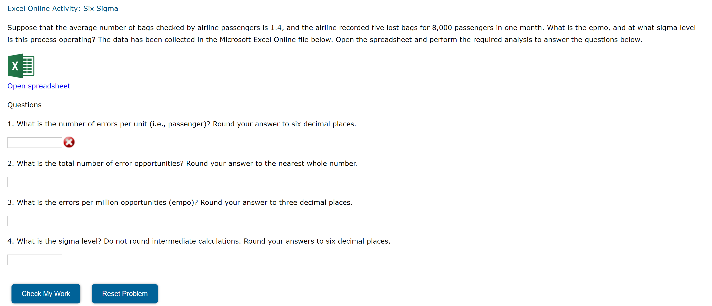 Solved Open spreadsheet Questions 1. What is the number of | Chegg.com