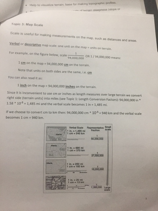Solved IlI. Map Scale (show calculations): 1. What is the RF | Chegg.com