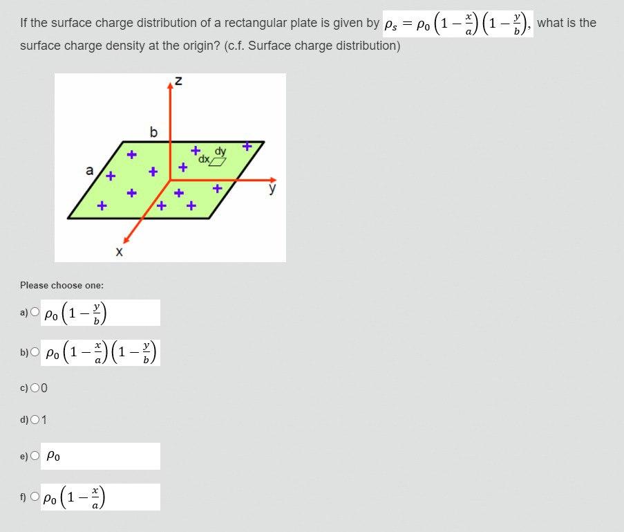 Solved If the surface charge distribution of a rectangular | Chegg.com