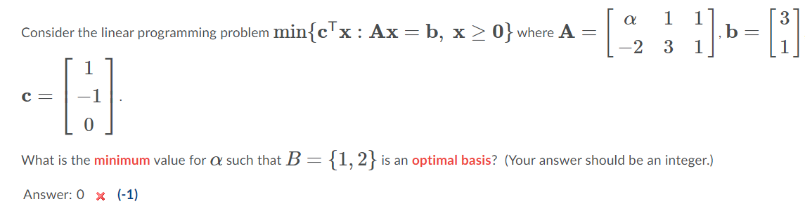 Solved a 1 1 Consider the linear programming problem | Chegg.com