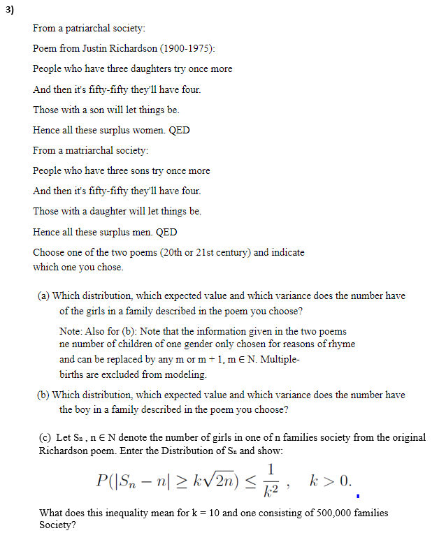 3) ) From a patriarchal society: Poem from Justin | Chegg.com