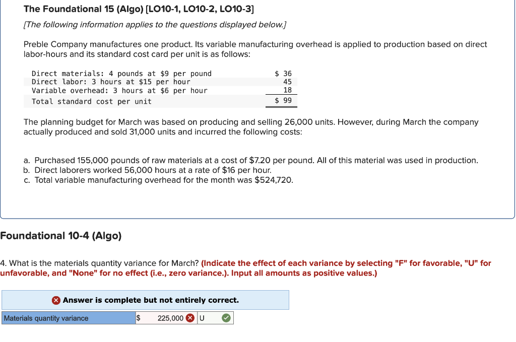 Solved The Foundational 15 (Algo) (LO10-1, LO10-2, LO10-3] | Chegg.com