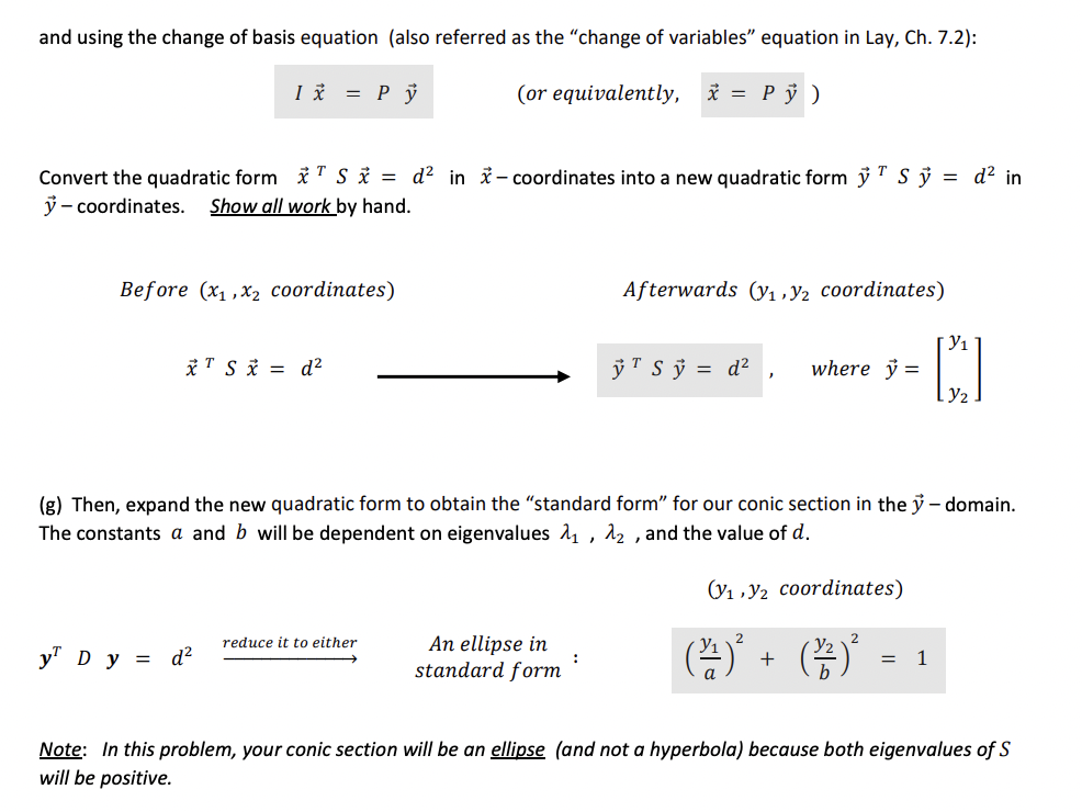 Consider the quadratic form equation, where S is a | Chegg.com