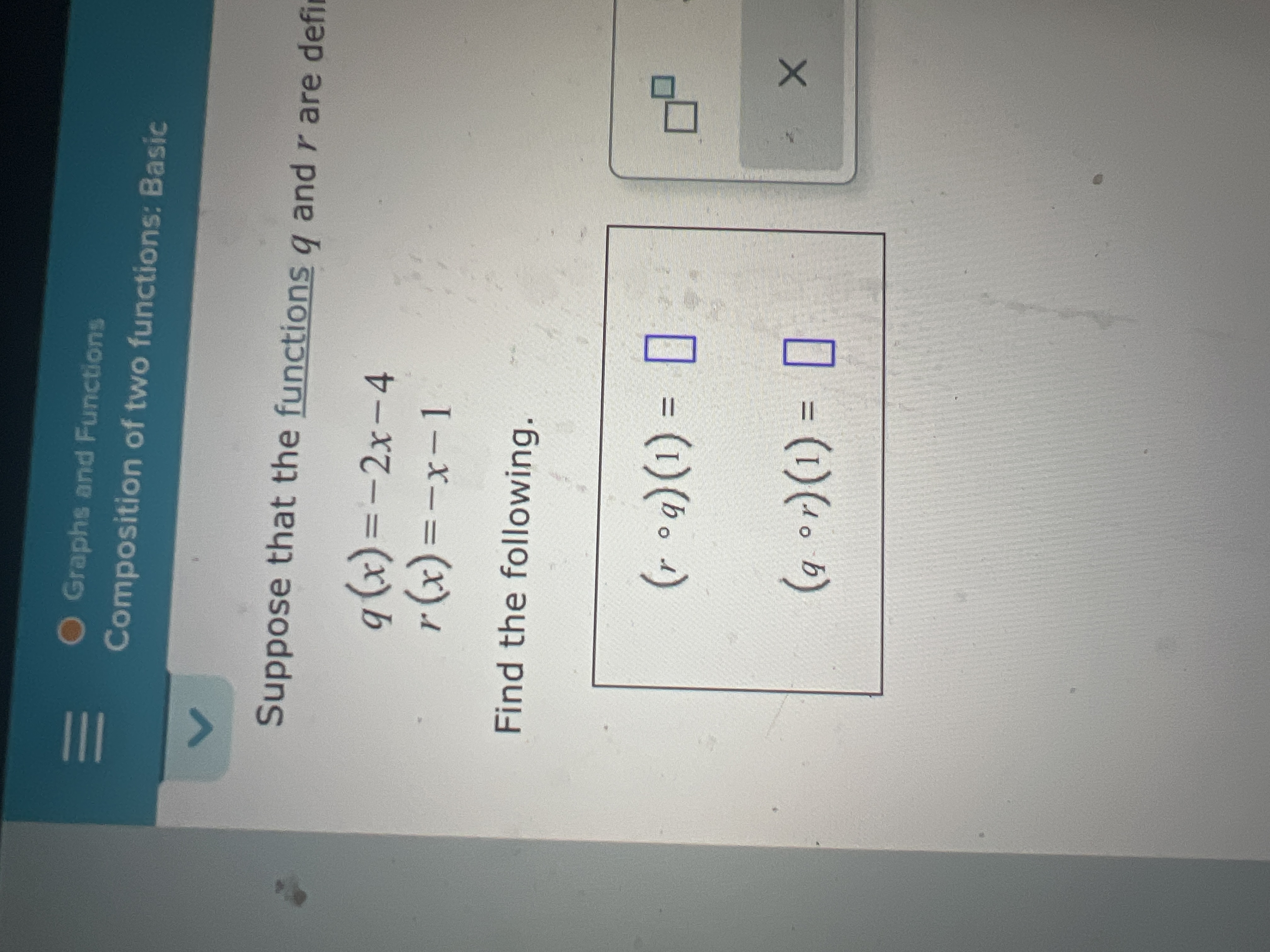 Solved Suppose that the functions q and r are defi | Chegg.com