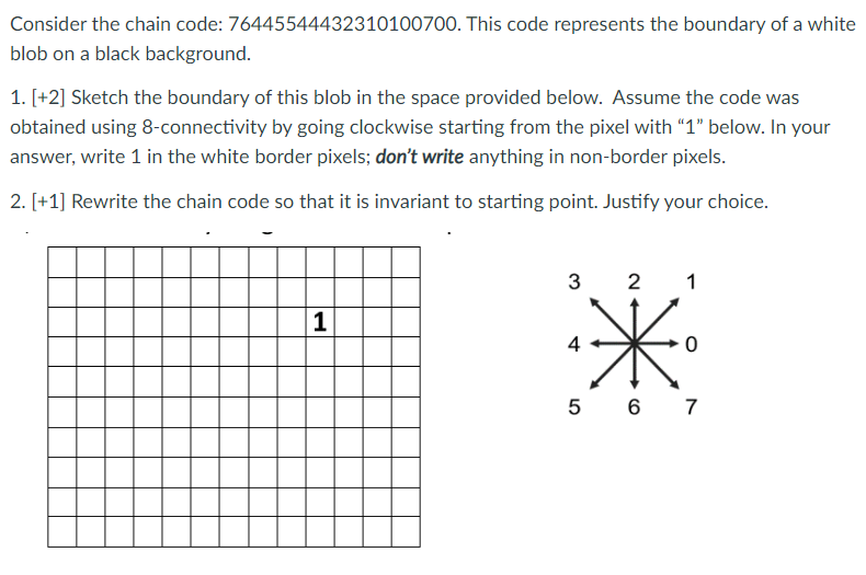 Consider the chain code: 76445544432310100700. This | Chegg.com