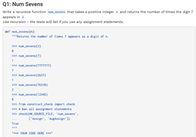 Solved Q1: Num Sevens Write a recursive function num_sevens | Chegg.com