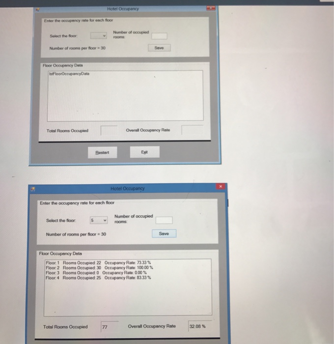 Solved Page Hotel Occupancy The Hotel has 8 Floors and 30 | Chegg.com