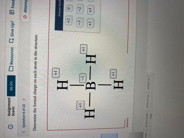 Solved Determine the formal charge on each atom in the | Chegg.com