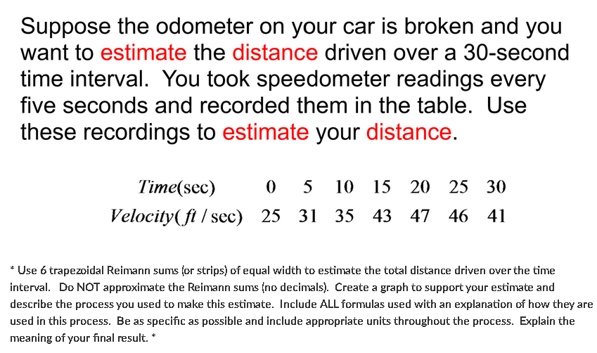 Solved Suppose the odometer on your car is broken and you | Chegg.com