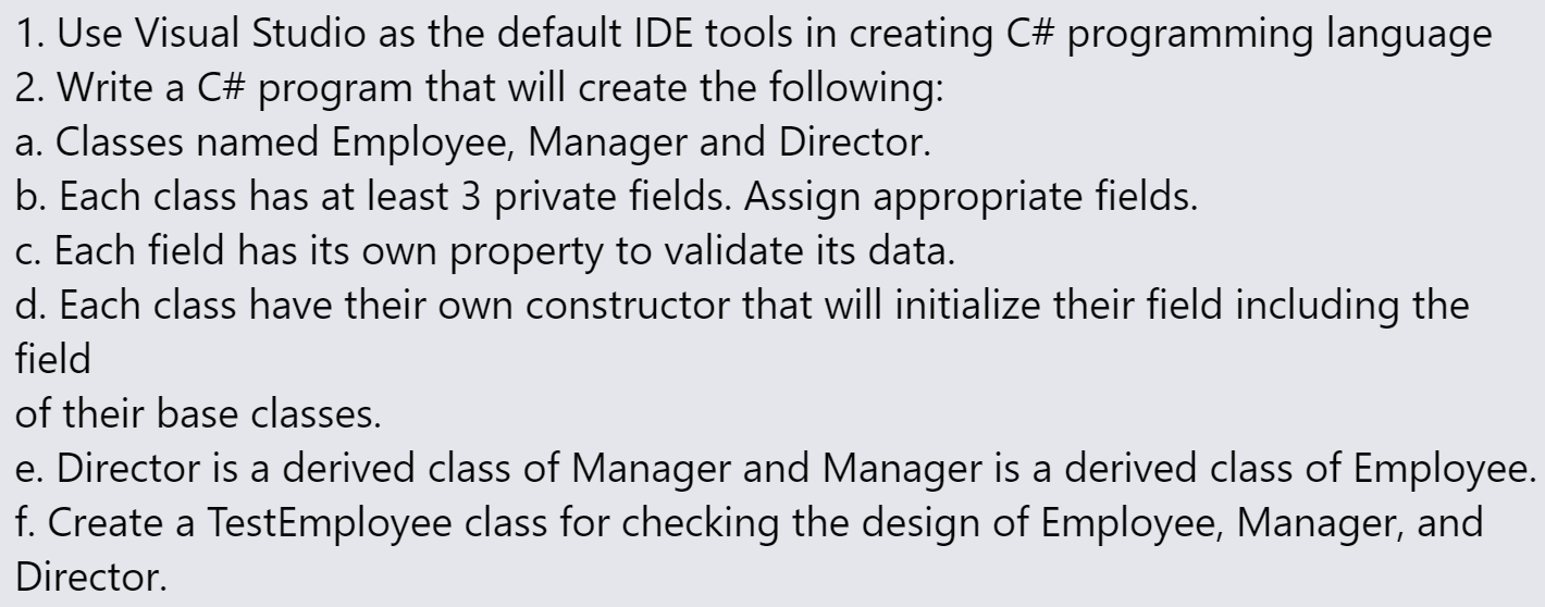 Solved 1. Use Visual Studio as the default IDE tools in | Chegg.com