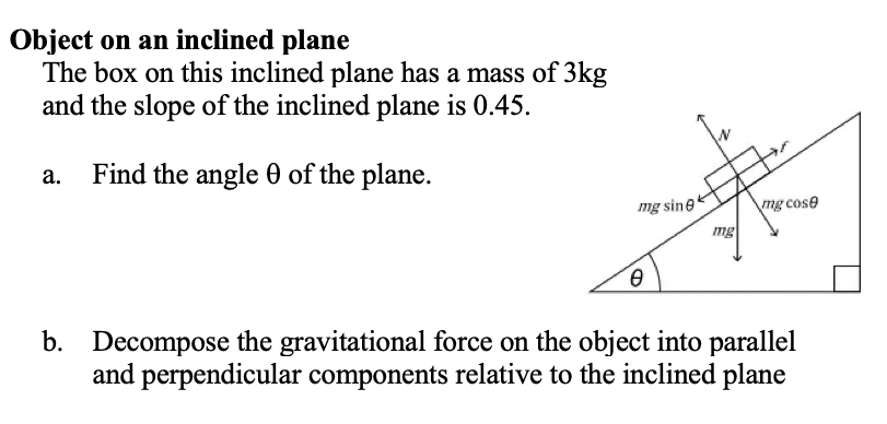 Solved Object on an inclined plane The box on this inclined | Chegg.com